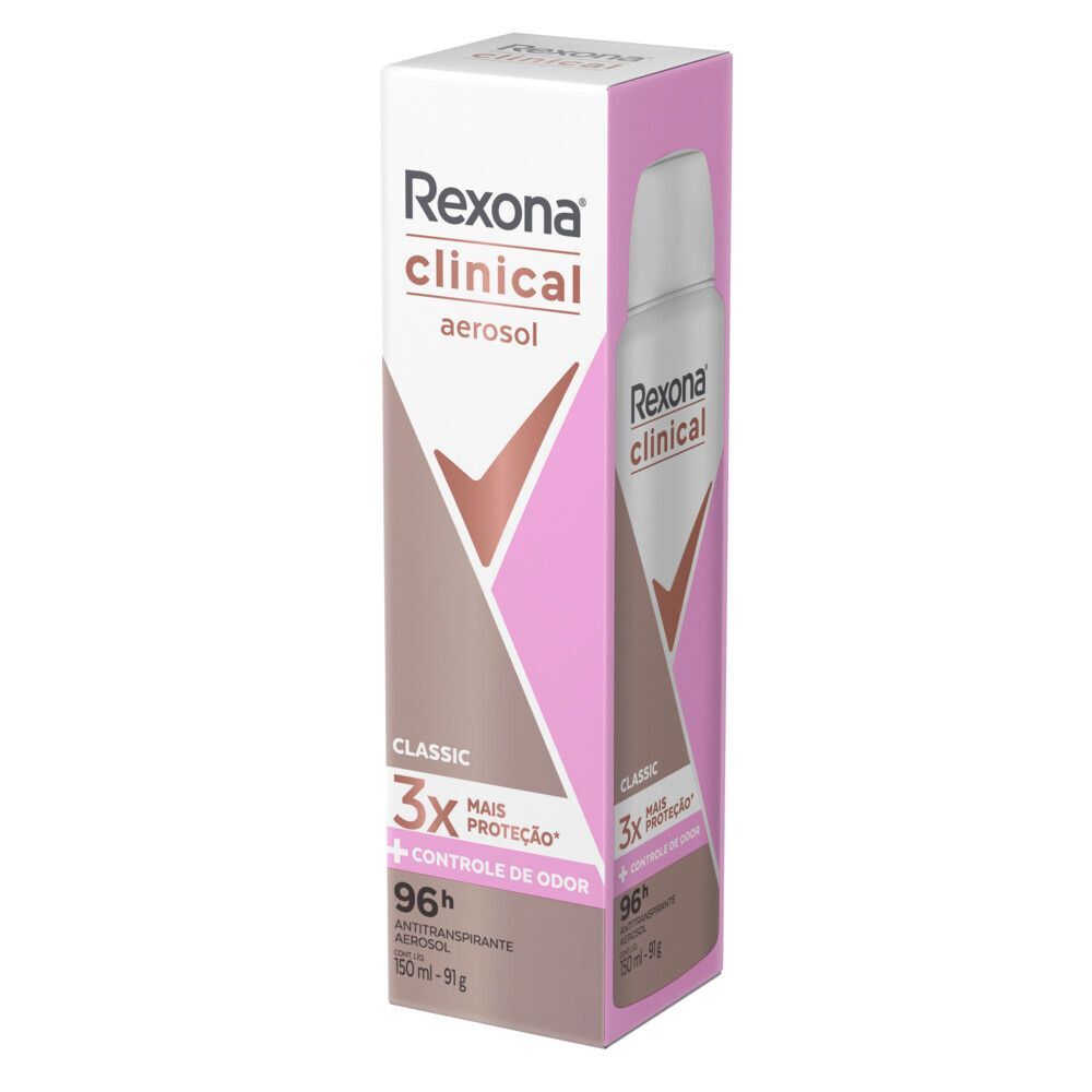 Antitranspirante Aerossol Classic 96h Rexona Clinical 150ml Spray